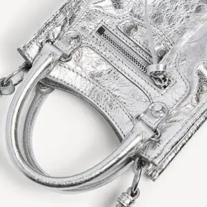 Balenciaga Metallic Crossbody Bag - Silver