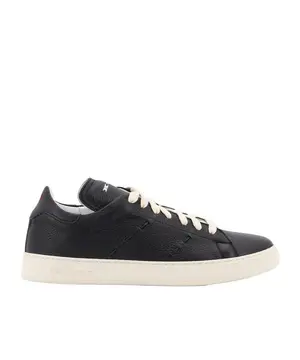 Kiton Round Toe Lace-up Sneakers - Black