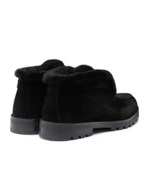 Santoni Suede Desert Boot With Fur