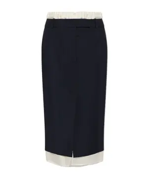 RÓHE Contrast-trim Midi Skirt - Black