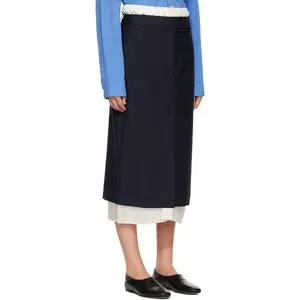 RÓHE Contrast-trim Midi Skirt - Black