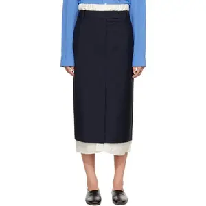 RÓHE Contrast Trim Midi Skirt - No