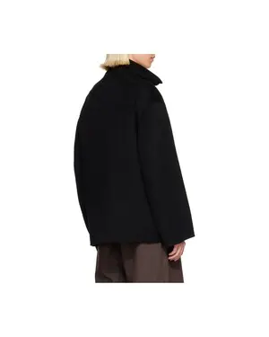 RÓHE Stand-collar Oversized Jacket With Leather Buttons