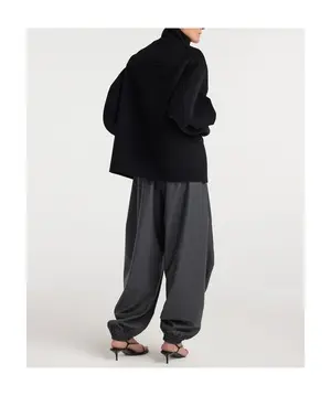 RÓHE Stand-collar Oversized Jacket With Leather Buttons