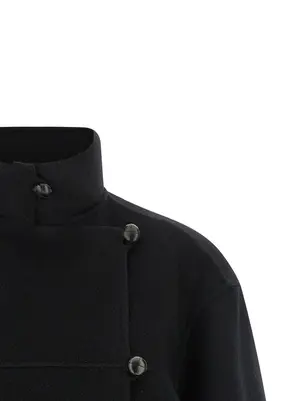 RÓHE Stand-collar Oversized Jacket With Leather Buttons