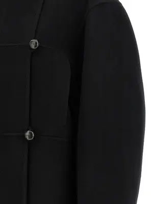 RÓHE Stand-collar Oversized Jacket With Leather Buttons