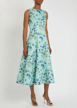 EMILIA WICKSTEAD Mara Floral-print Midi Dress - Blue