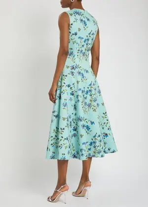 EMILIA WICKSTEAD Mara Floral-print Midi Dress - Blue