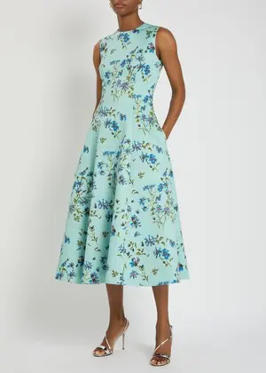 EMILIA WICKSTEAD Mara Floral-print Midi Dress - Blue