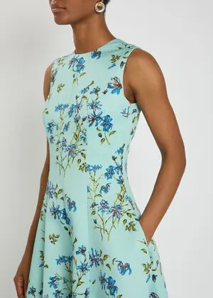 EMILIA WICKSTEAD Mara Floral-print Midi Dress - Blue