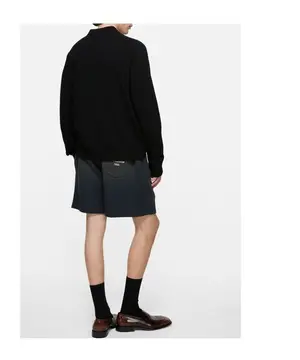 Acne Studios Logo Embroidered Knitted Polo Shirt - Black