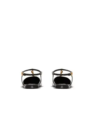 Balmain Sync Chain Sandals In Patent Leather