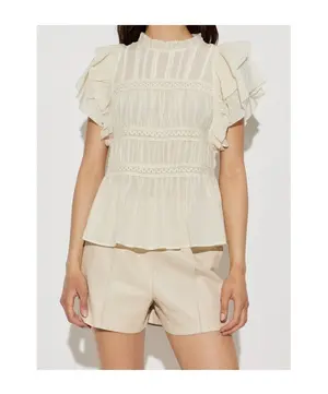ALLSAINTS Harriet Ruffled Lace Top - Off White