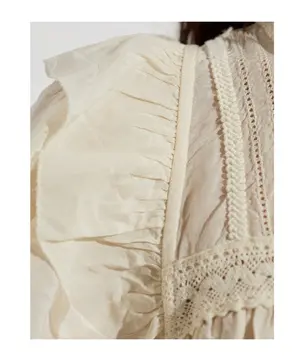 ALLSAINTS Harriet Ruffled Lace Top - Off White
