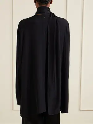 TOTEME Draped Scarf Blouse - Black