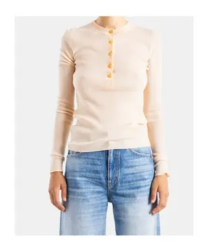 Chloé Ribbed Henley Knitted Sweater With Long Sleeves