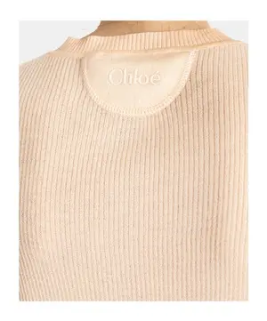 Chloé Ribbed Henley Knitted Sweater With Long Sleeves