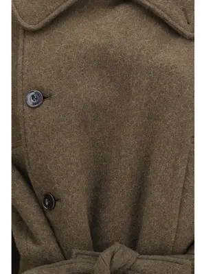 LEMAIRE Short Double-breasted Belted Coat
