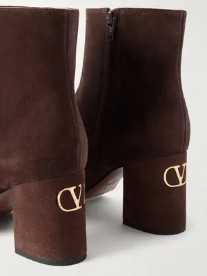 Valentino Garavani Fawcette Logo Heel Ankle Boots