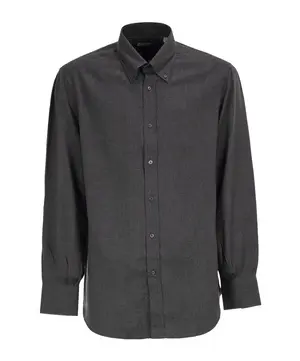 Brunello Cucinelli Collared Long-sleeved Shirt - Black