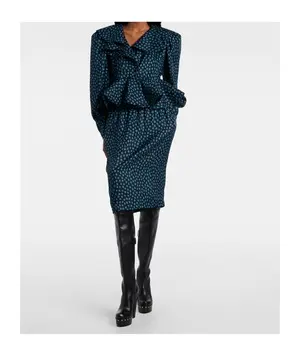 Chloé Polka-dot Peplum Silk Jacquard Top
