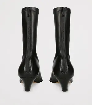 Khaite Arizona Leather Heeled Ankle Boots