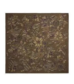 Ralph Lauren Cashmere Floral Square Scarf - Red