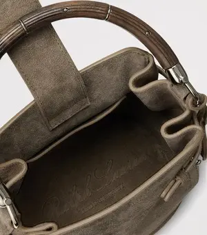 Ralph Lauren Suede Bucket Bag With Top Handle