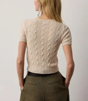 Ralph Lauren Cashmere Cable-knit Cropped Sweater