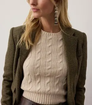 Ralph Lauren Cashmere Cable-knit Cropped Sweater