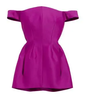 Balenciaga Wool-silk Off-shoulder Mini Dress