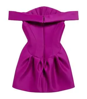 Balenciaga Wool-silk Off-shoulder Mini Dress