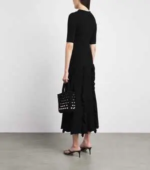 Sandro Knitted Ruffled Maxi Dress
