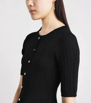 Sandro Knitted Ruffled Maxi Dress