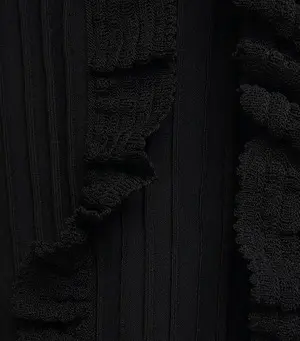 Sandro Knitted Ruffled Maxi Dress