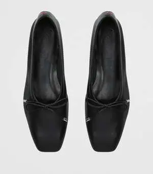 AeydĒ Nomi Leather Ballet Flats - Black