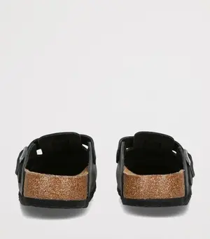 BIRKENSTOCK Oiled Leather Boston Clogs - Black