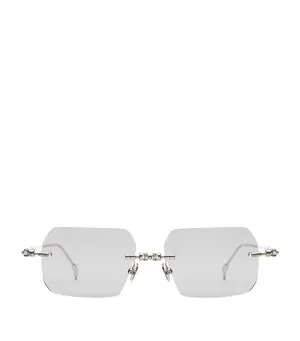 KUBORAUM H68 Rimless Metal Sunglasses - Grey