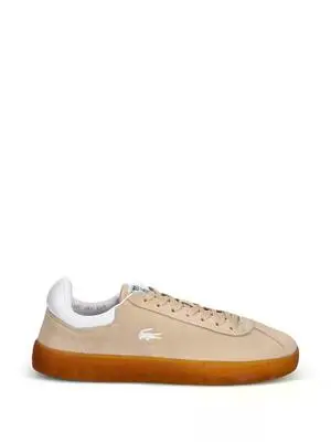 Lacoste Baseshot Suede Sneakers With Logo Patch - Neutrals