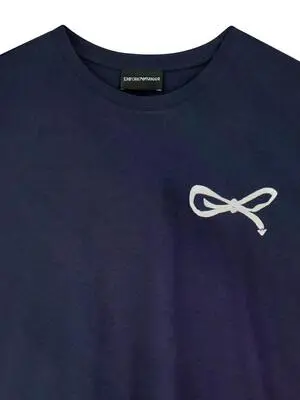 Emporio Armani Cotton Bow Detail T-shirt - Blue