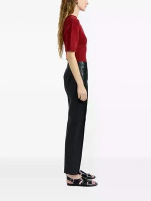 Proenza Schouler White Label Dana Sweater Stripe Knit With Ribbed Short Sleeves