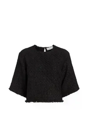 Proenza Schouler White Label Maura Fringed Top - Black