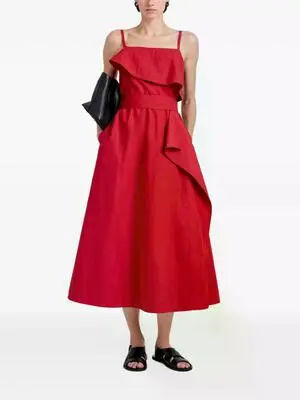 Proenza Schouler White Label Reign Dress In Washed Cotton - Red