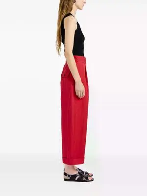 Proenza Schouler White Label Talla Pants In Washed Cotton - Red
