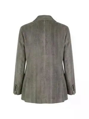 Brunello Cucinelli Corduroy Single-breasted Blazer - Grey