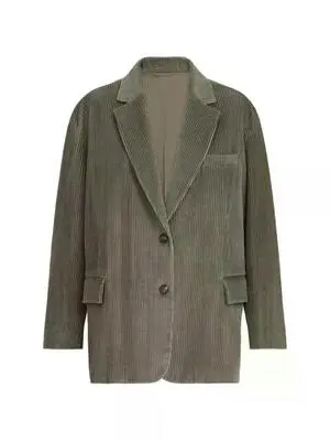 Brunello Cucinelli Single-breasted Corduroy Blazer - Grey