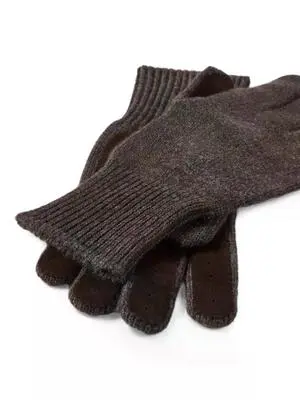 Brunello Cucinelli Cashmere Knit Gloves With Suede Palm