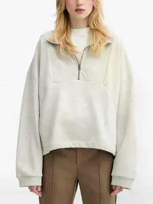 GESTUZ Half-zip Funnel Neck Sweatshirt - Grey