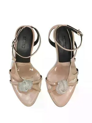 ROTATE BY BIRGER CHRISTENSEN Knot Patent Leather Sandals - Neutrals
