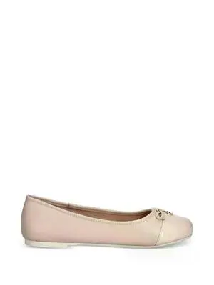 Moschino Patent Toe Cap Ballet Flats With Bow Detail